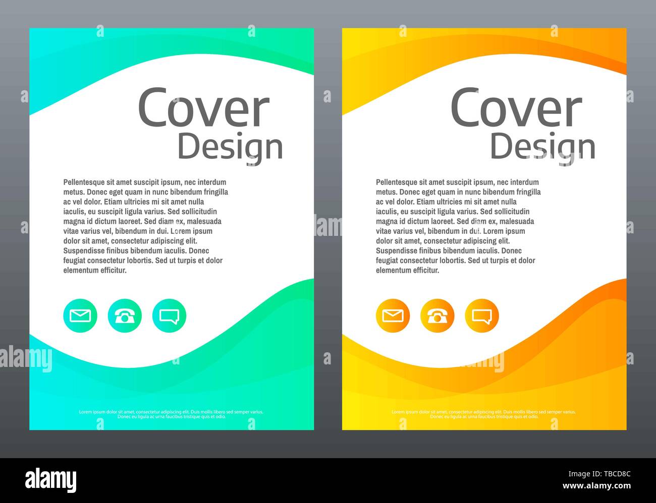 Flyer design. Bright gradient waves on white background. Cover template ...