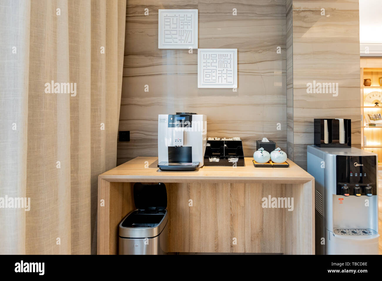 Bright hotel interior view Stock Photo - Alamy