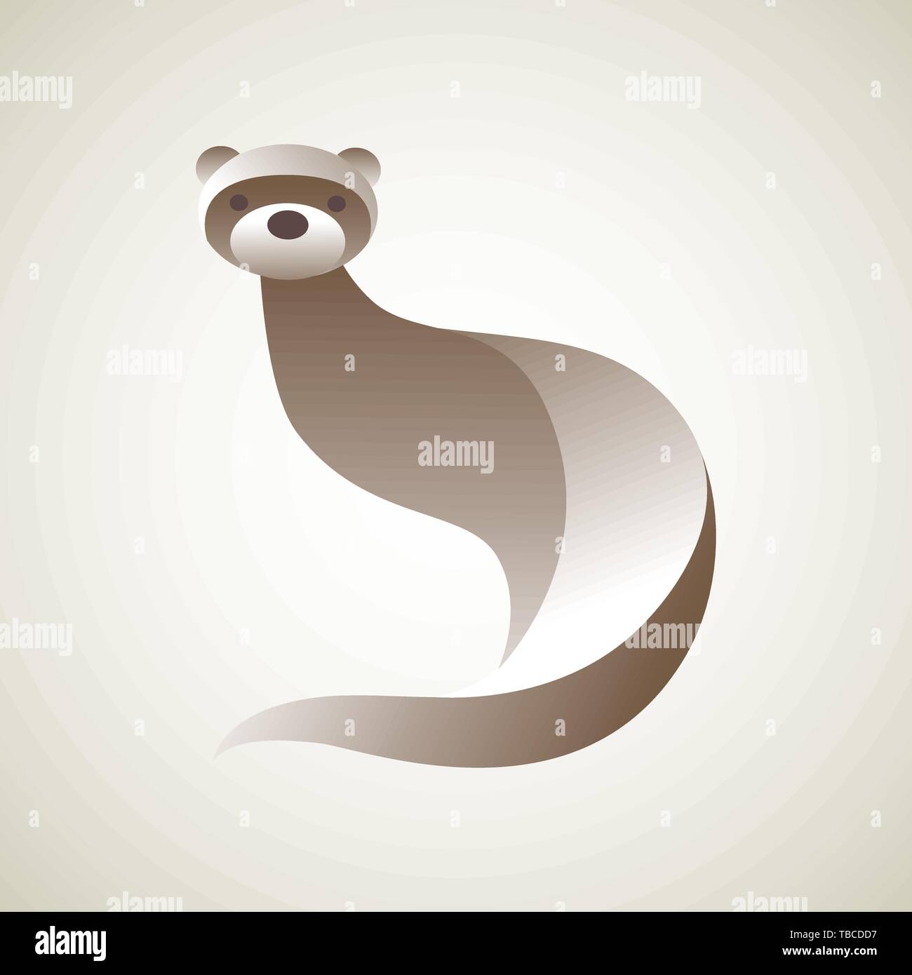 Ferret. Vector illustration of logo. Stylized, simplified and isolated ...