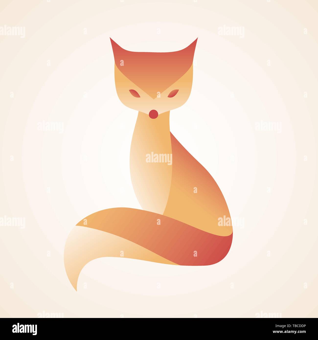 Fox. Vector illustration of logo. Stylized, simplified and isolated ...