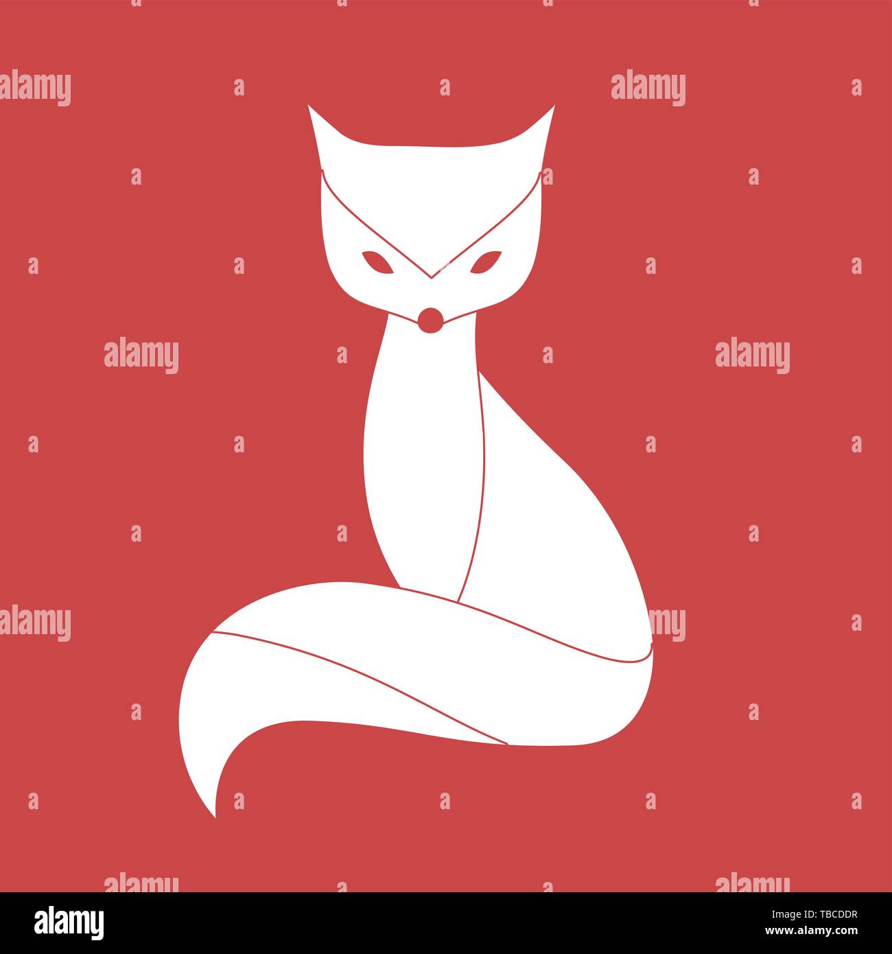 Fox. Vector illustration of logo. Stylized, simplified and isolated ...