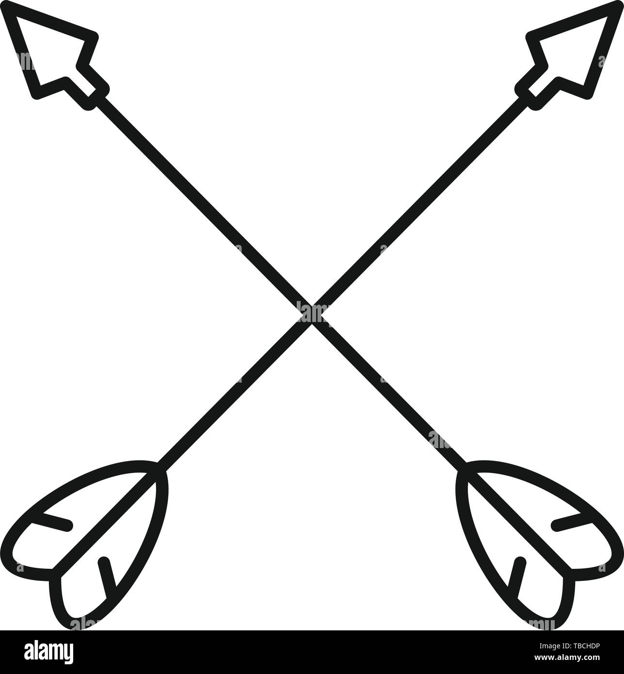 Crossed arrows icon. Outline crossed arrows vector icon for web design ...