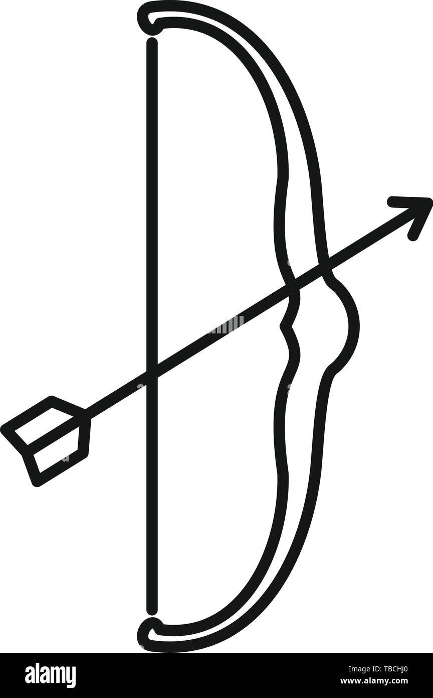 Arch bow icon. Outline arch bow vector icon for web design isolated on ...