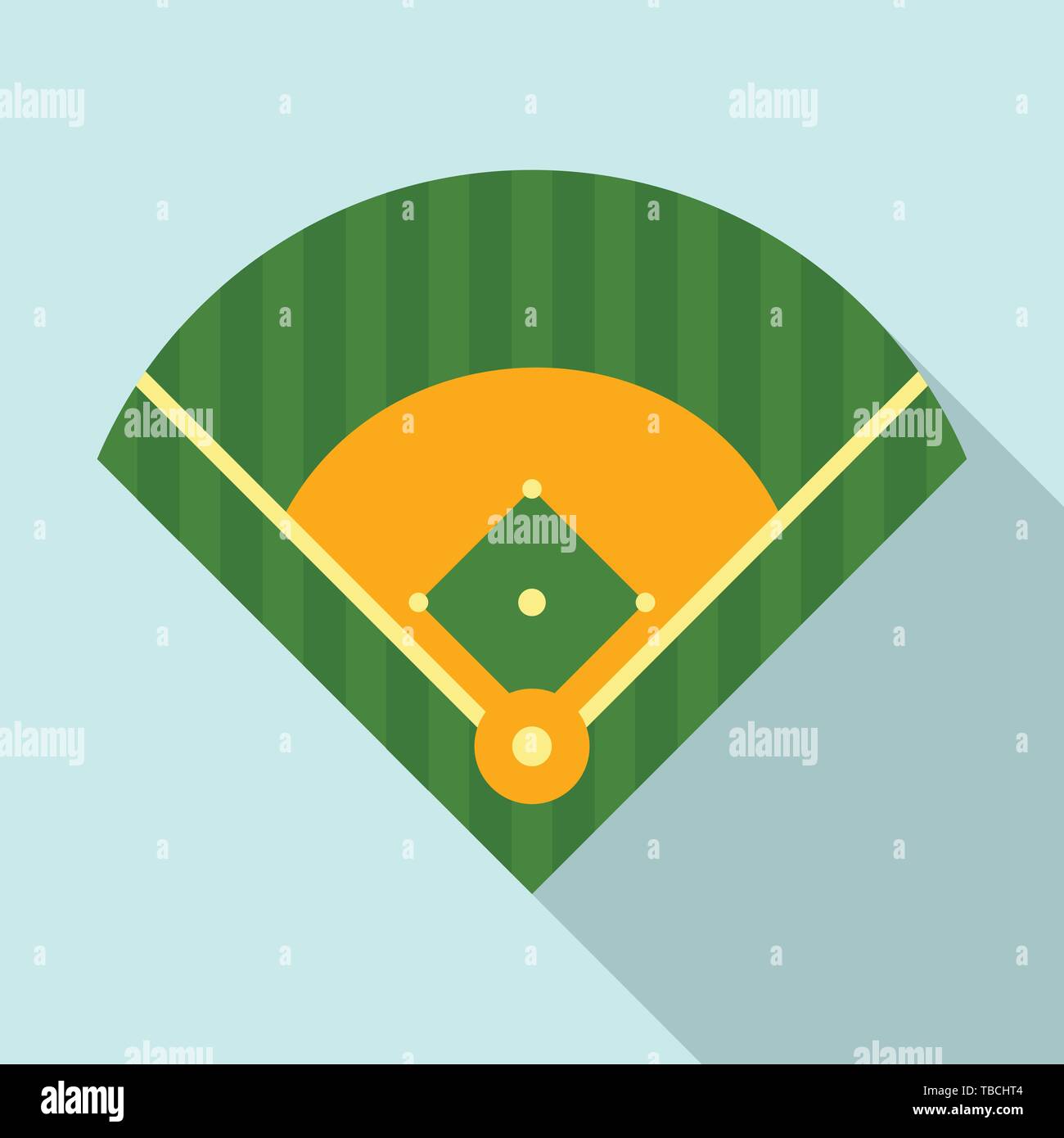Baseball field icon. Flat illustration of baseball field vector icon ...