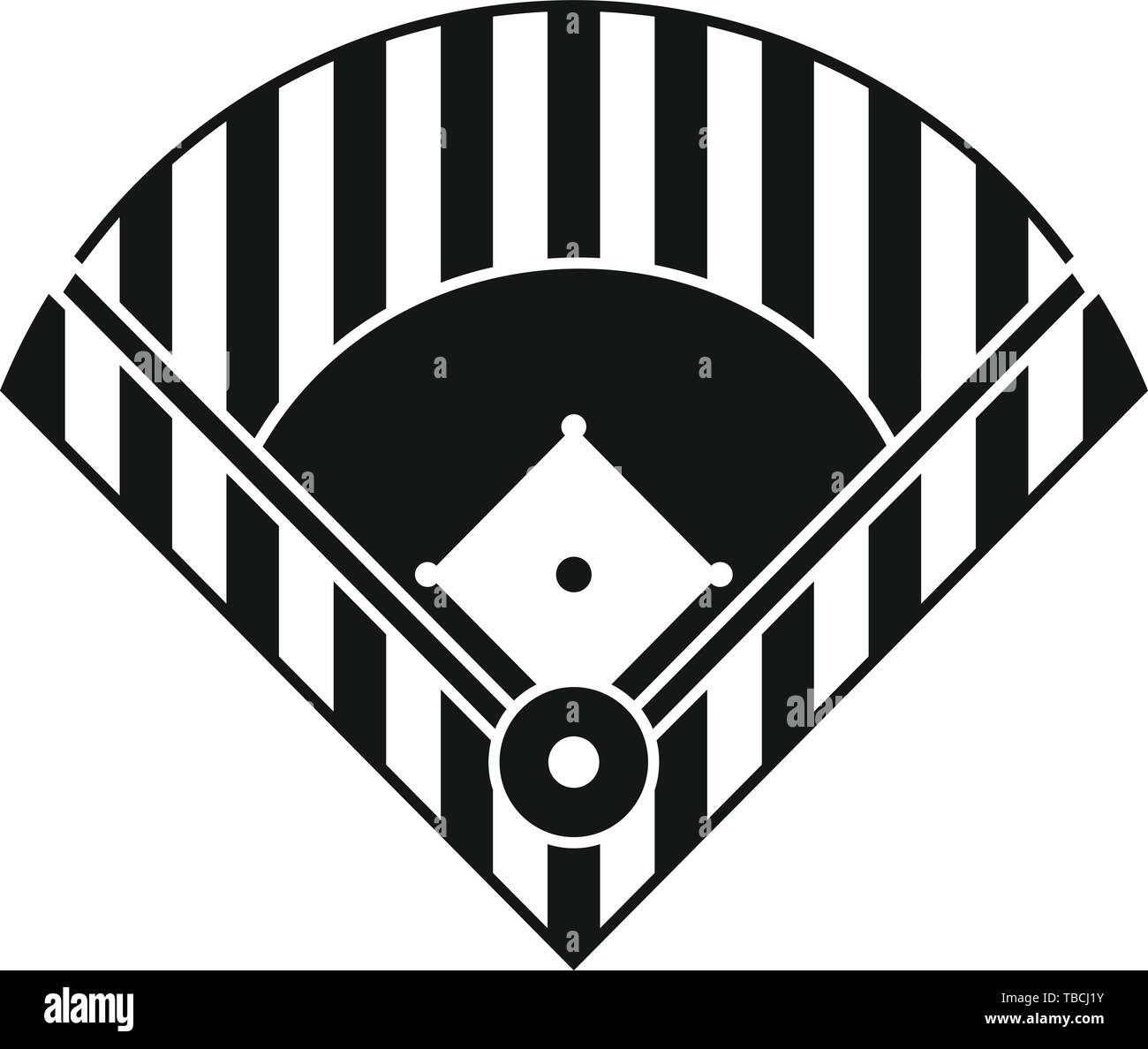 Baseball field icon. Simple illustration of baseball field vector icon ...