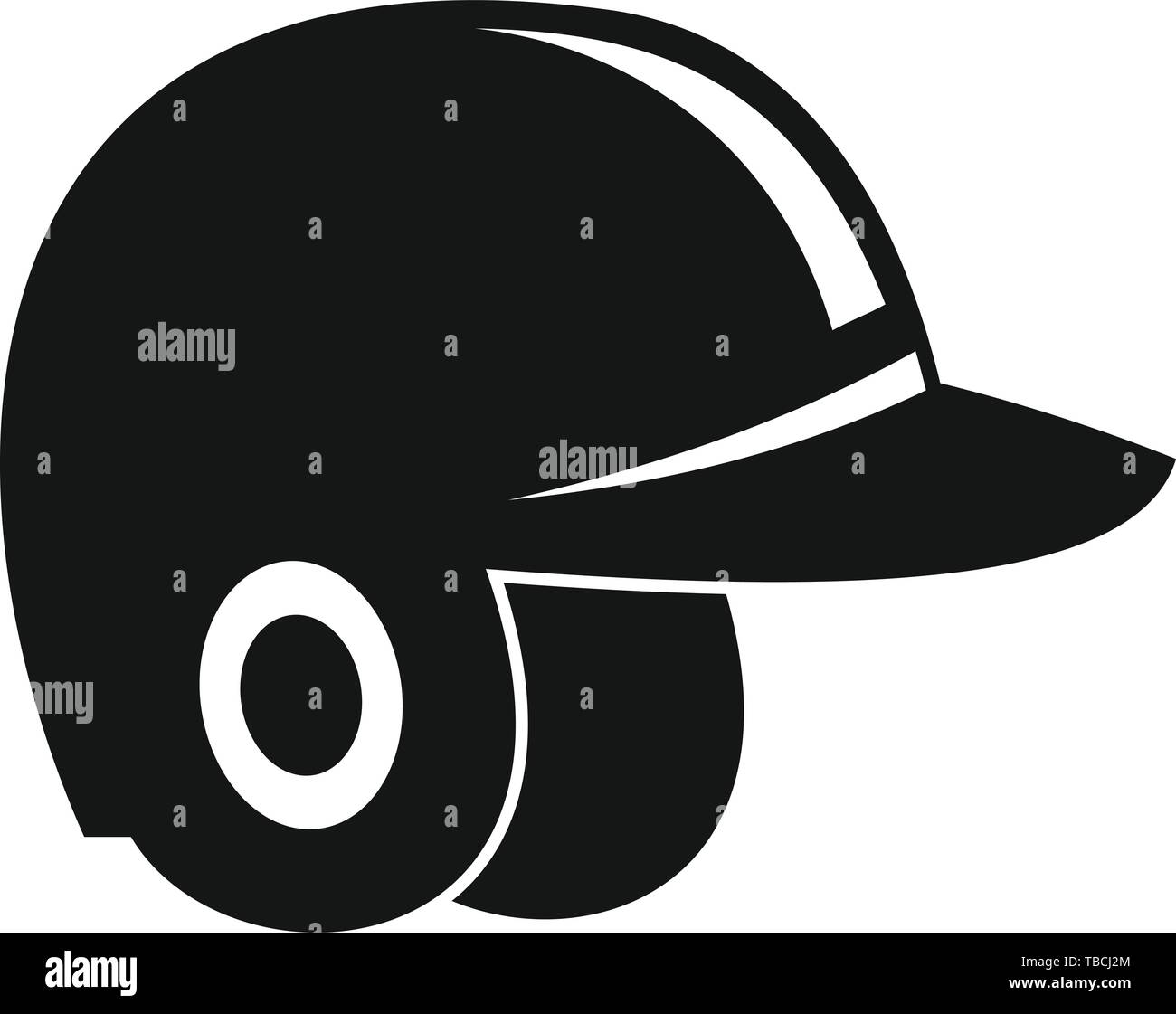 Baseball helmet icon. Simple illustration of baseball helmet vector ...