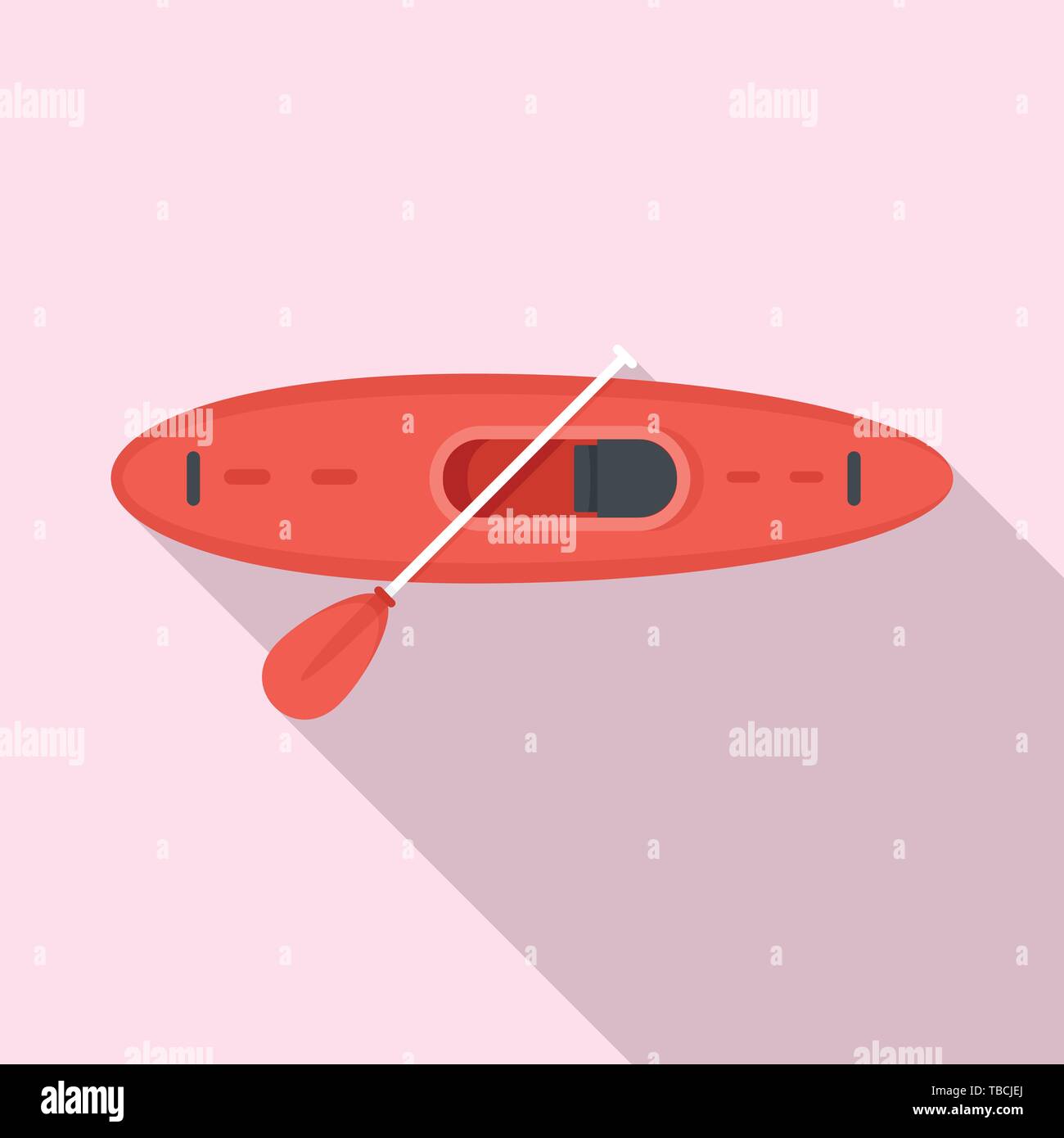 Top view kayak icon. Flat illustration of top view kayak vector icon ...