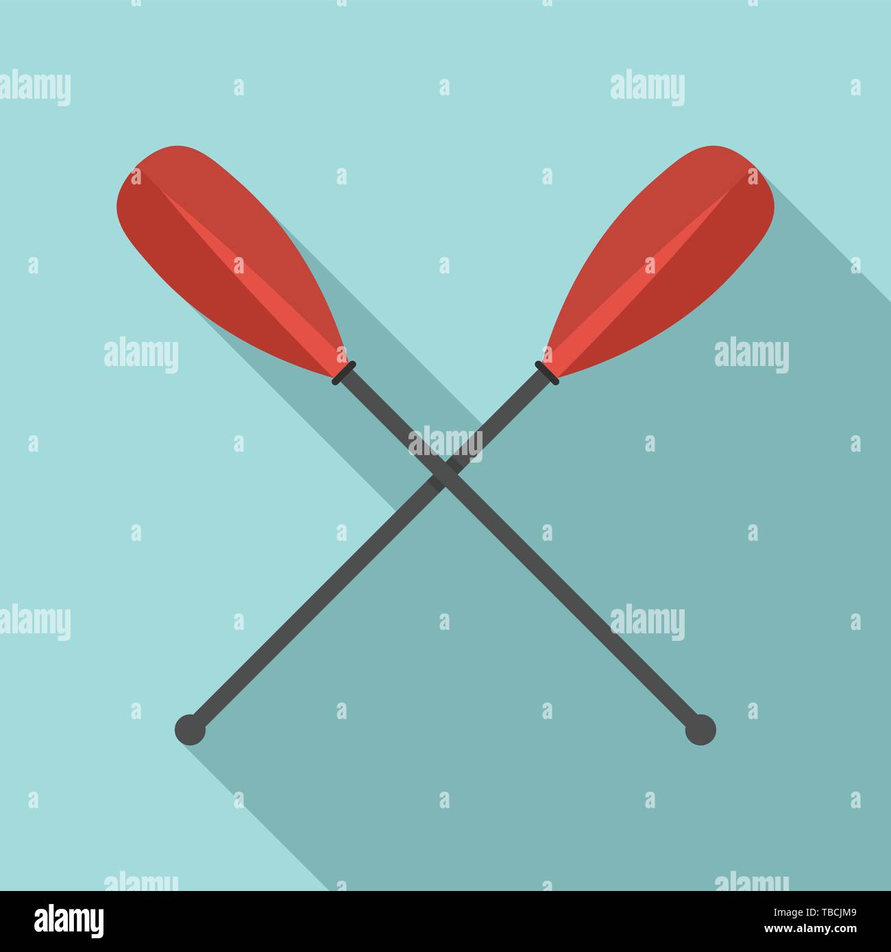 Metal crossed oars icon. Flat illustration of metal crossed oars vector icon for web design ...