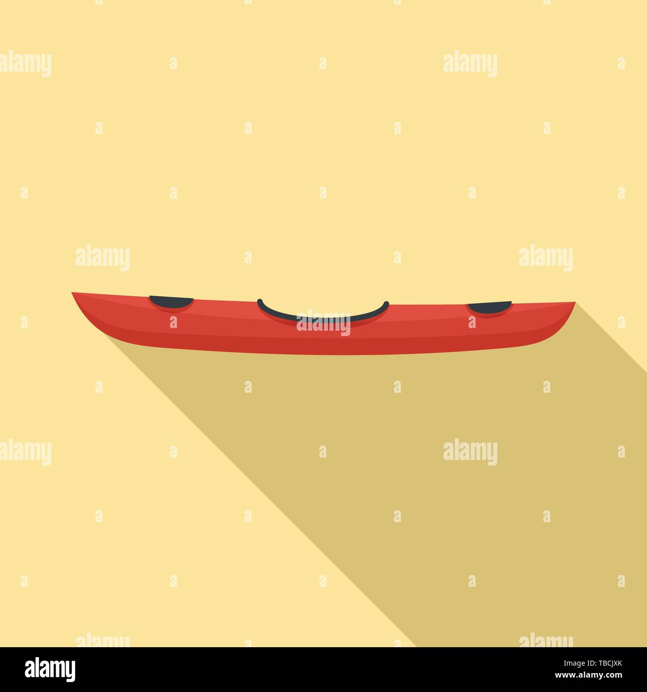 Side view kayak icon. Flat illustration of side view kayak vector icon ...