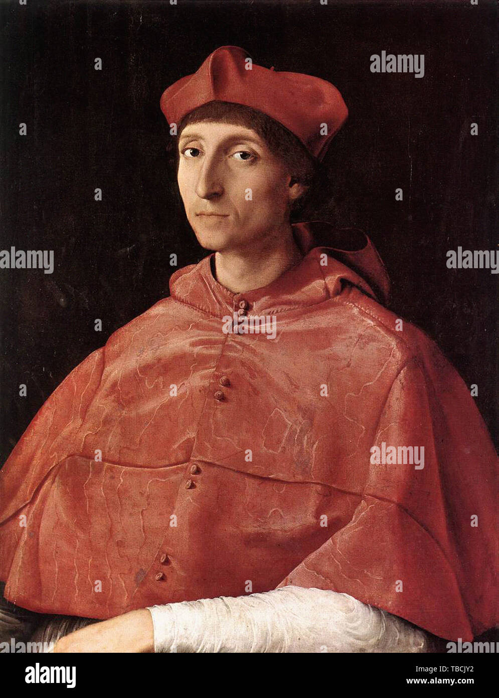 Raffaello Sanzio Da Urbino - Raphael - Portrait Cardinal 1510 Stock ...