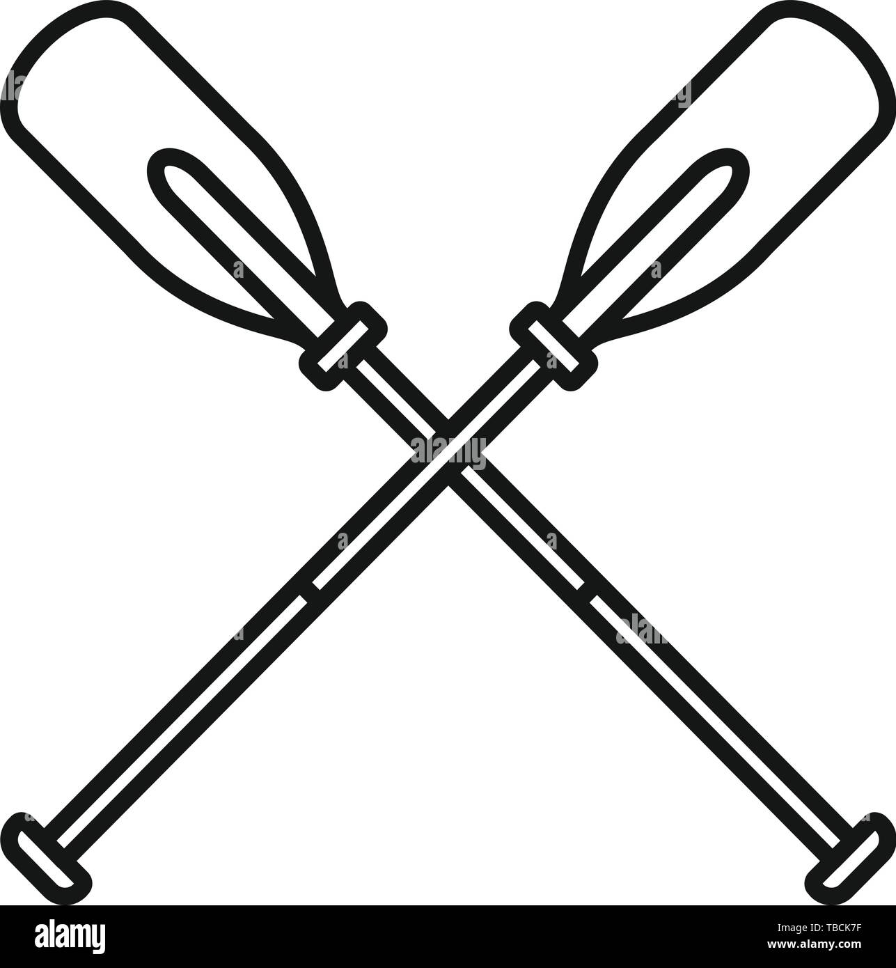 Metal crossed oars icon. Outline metal crossed oars vector icon for web ...