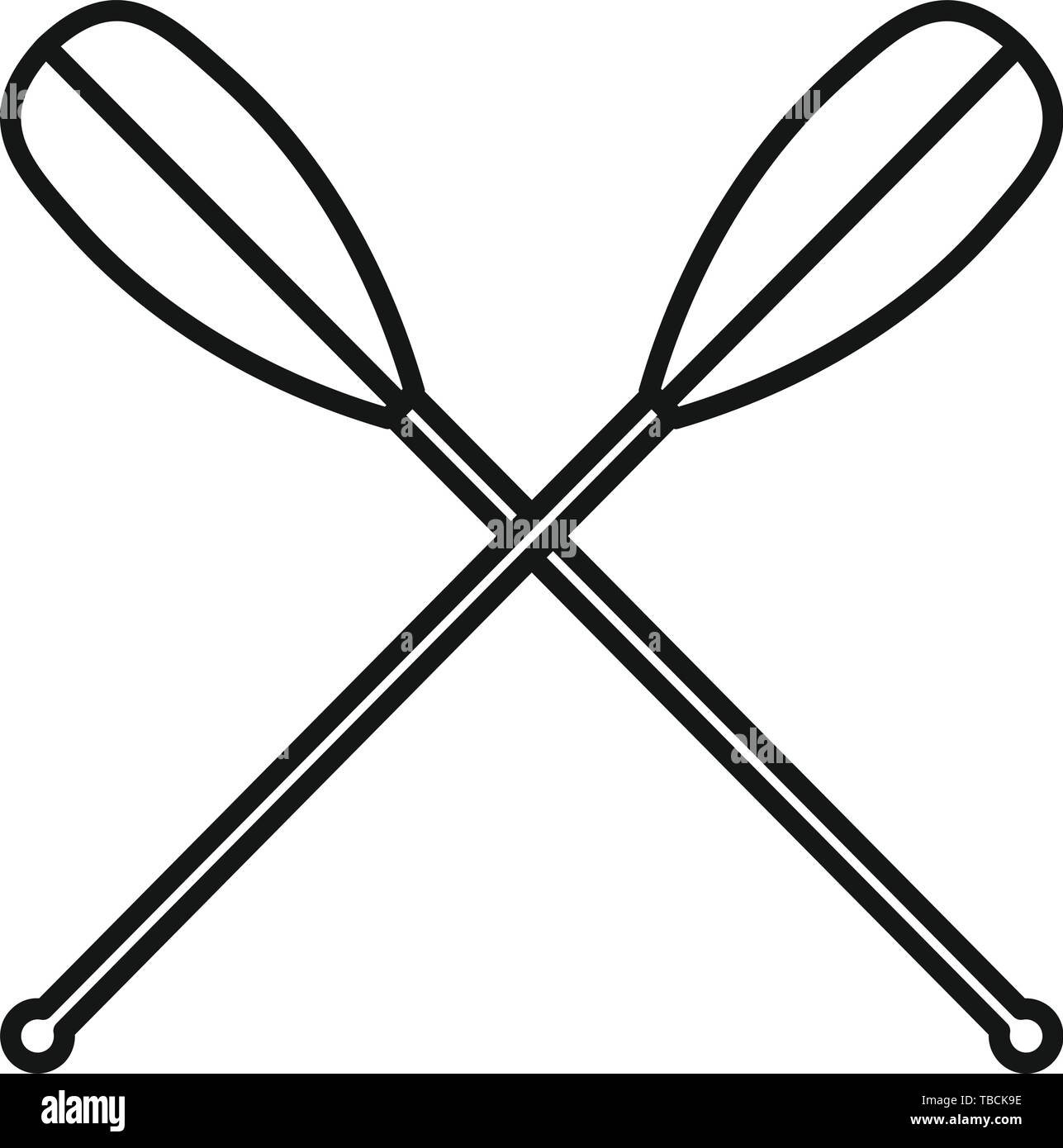 Metal plastic oars icon. Outline metal plastic oars vector icon for web design isolated on white ...