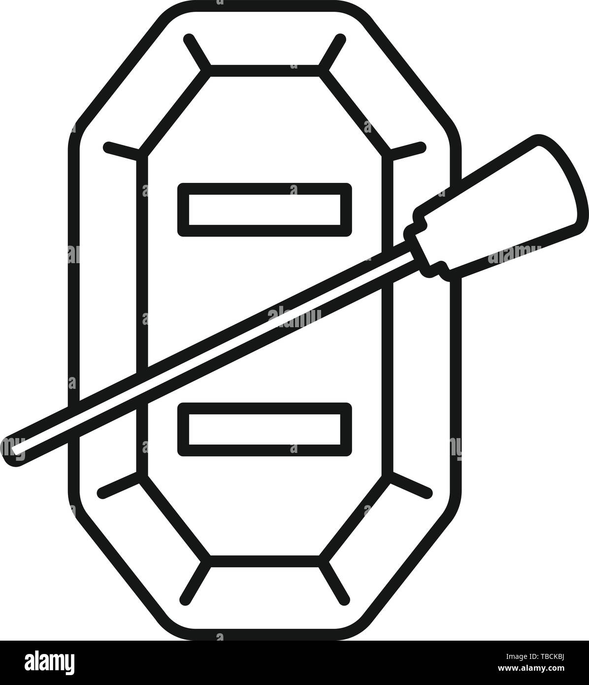 Top view fishing boat icon. Outline top view fishing boat vector icon ...