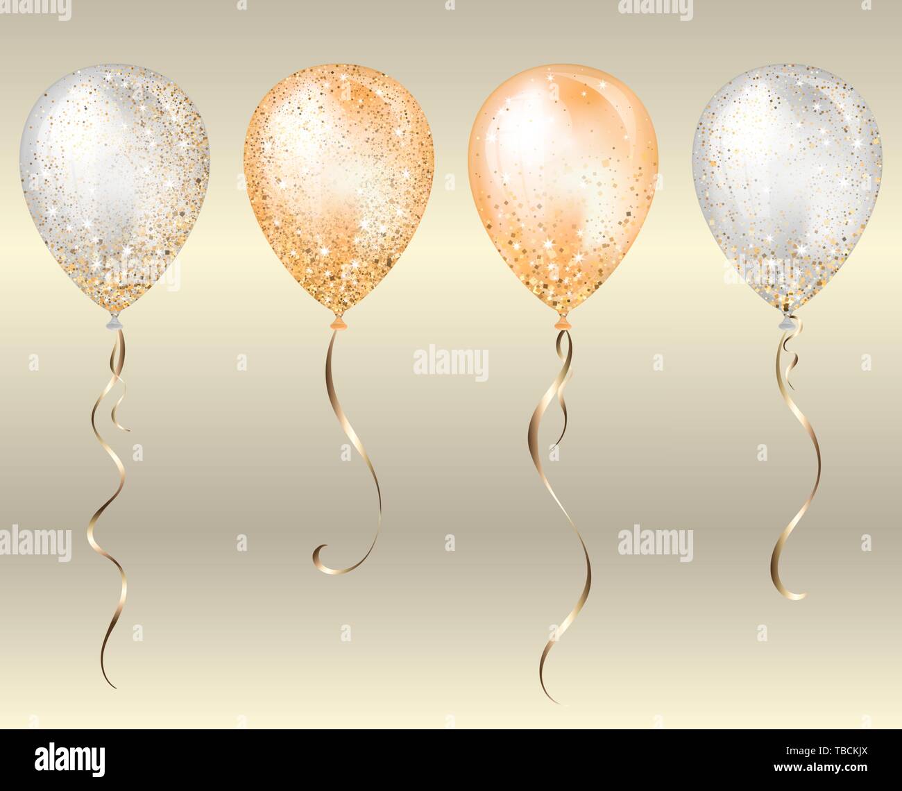 Flying Glossy White And Yellow Shiny Realistic 3d Helium Balloons With