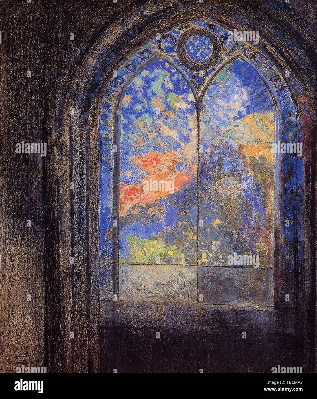 Odilon Redon - Stained Glass Window Mysterious Garden C 1905 Stock ...