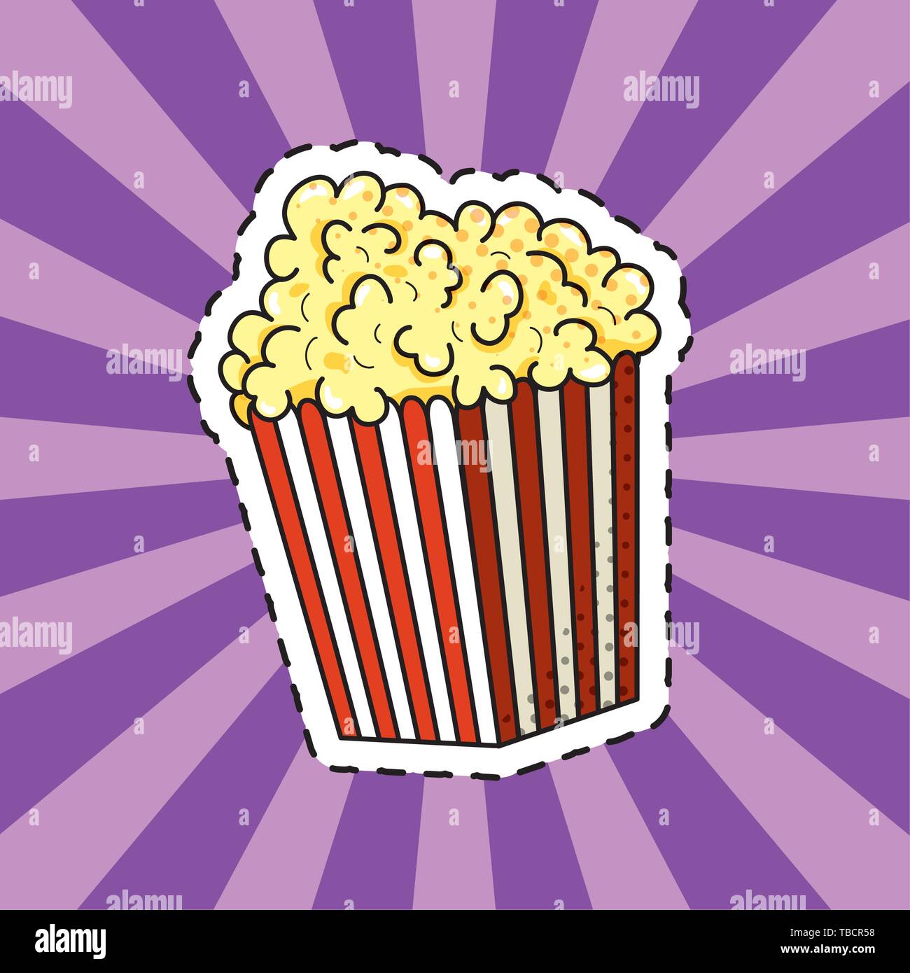 pop corn icon cartoon pop art background vector illustration graphic ...