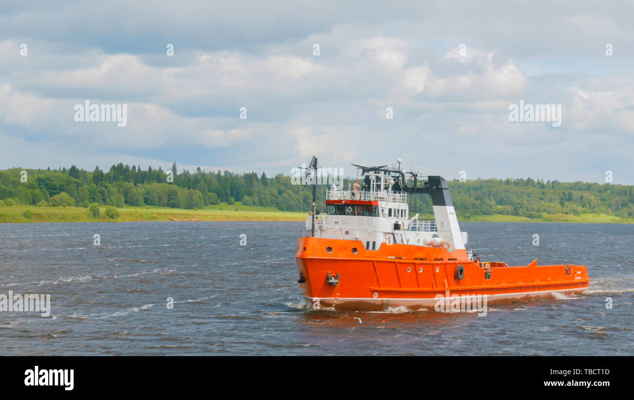 Tug boat, summer Stock Photo - Alamy