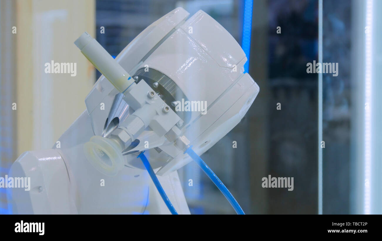 Close up shot of robot head, which can sort waste for recycling Stock ...