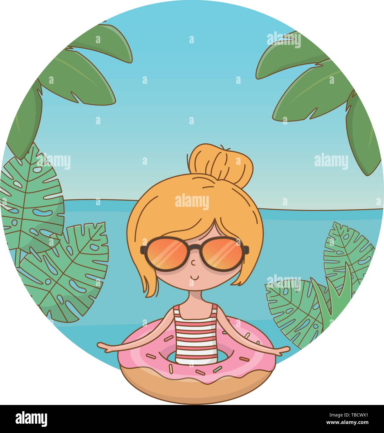 happy girl enjoying summer time, vacation leisure and relax outdoor ...