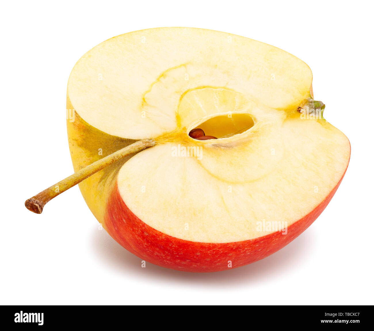 Yellow apple cut slices on Cut Out Stock Images & Pictures - Alamy
