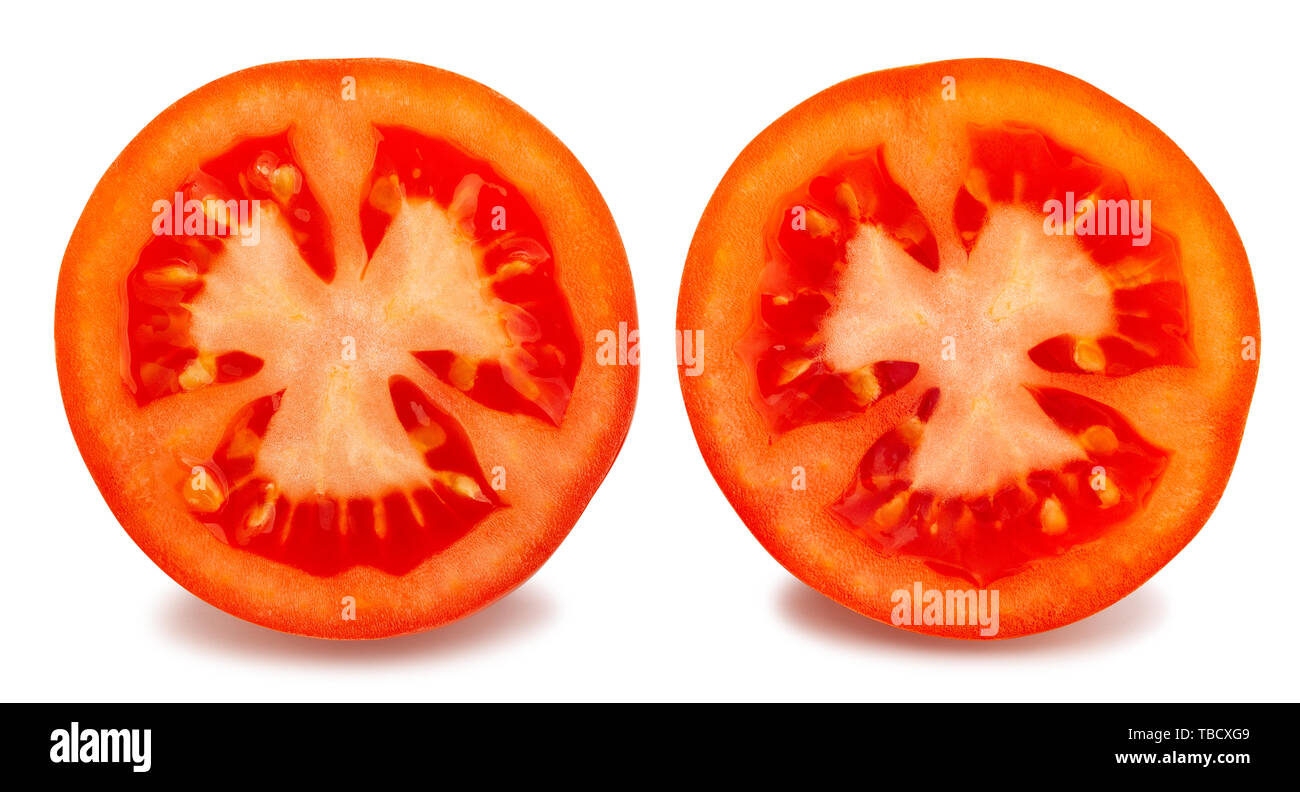 Slice red tomato on Cut Out Stock Images & Pictures - Alamy