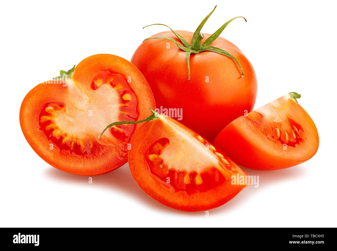sliced tomato path isolated on white Stock Photo - Alamy