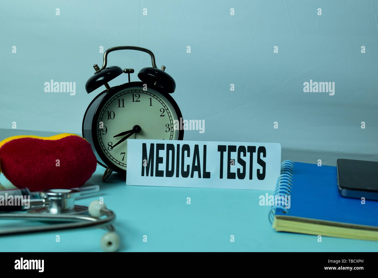 Medical Tests Planning on Background of Working Table with Office ...