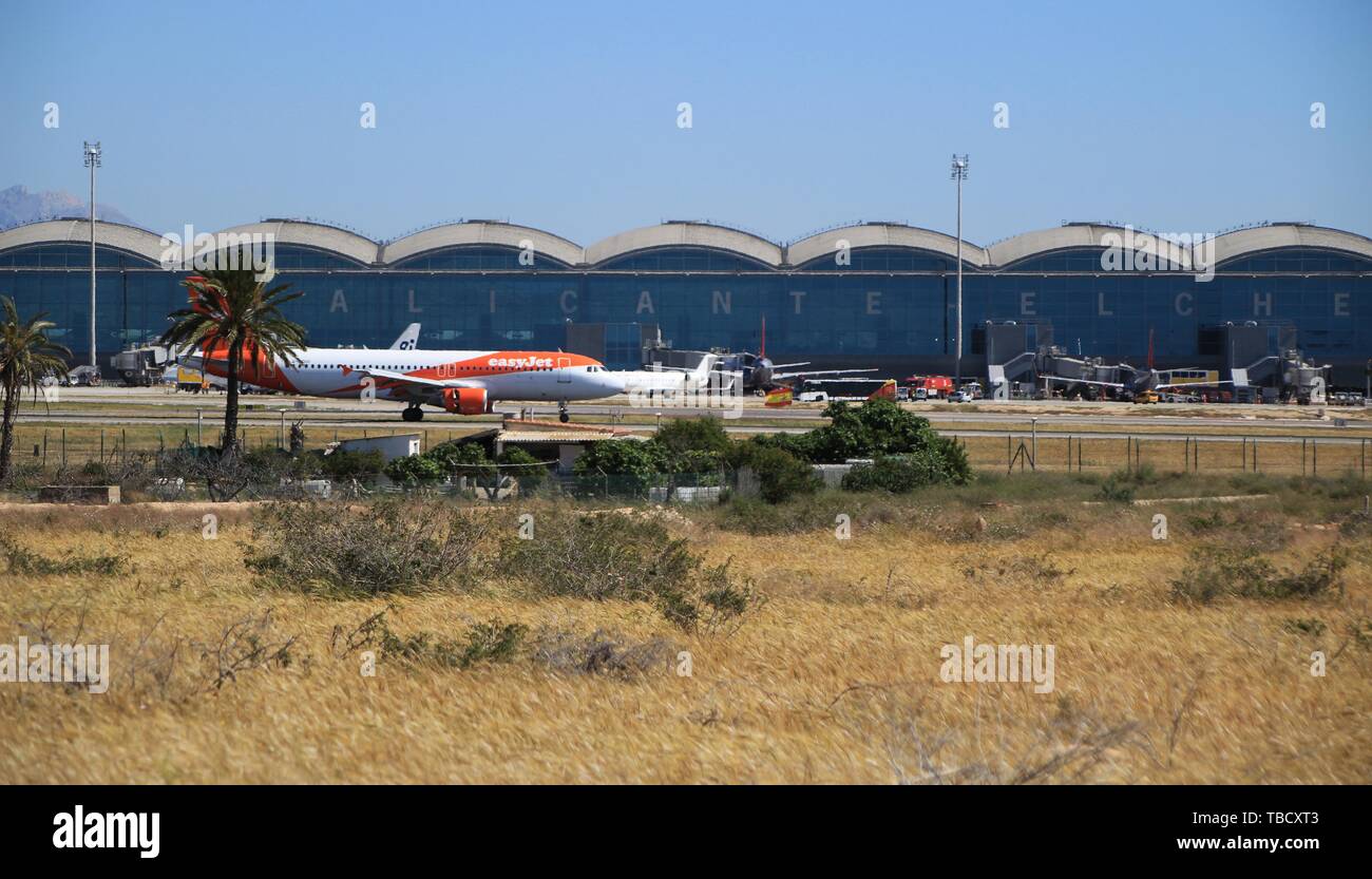 El Altet, Elche, Alicante, Spain- May 30, 2019: Panoramic view of the ...