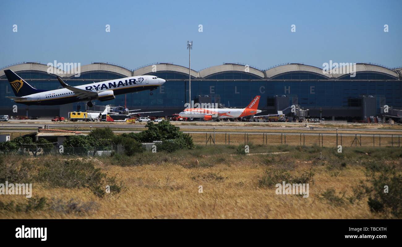 El Altet, Elche, Alicante, Spain- May 30, 2019: Panoramic view of the ...