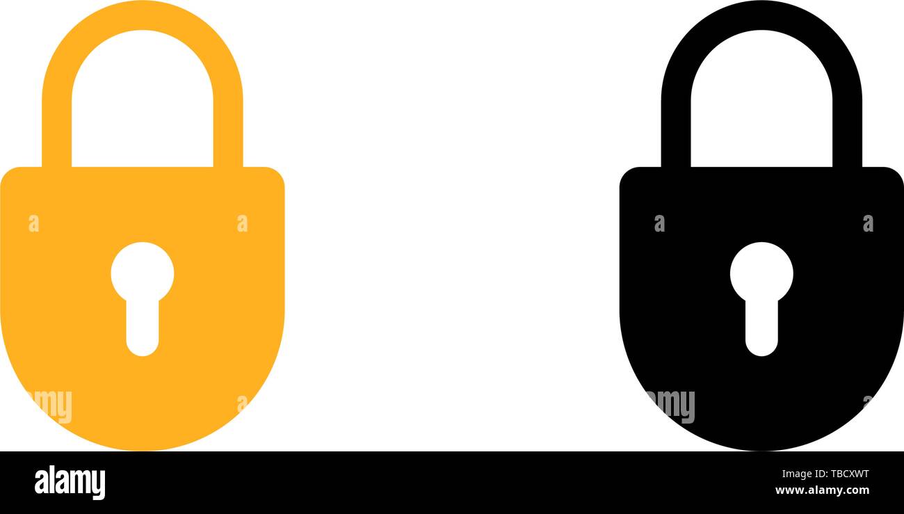 Yellow door with lock Stock Vector Images - Alamy