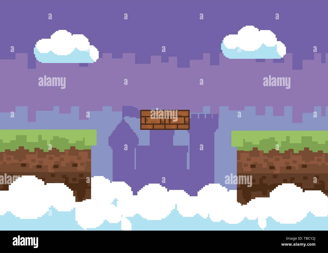 Arcade game world design, Pixel scene art retro and videogame theme ...
