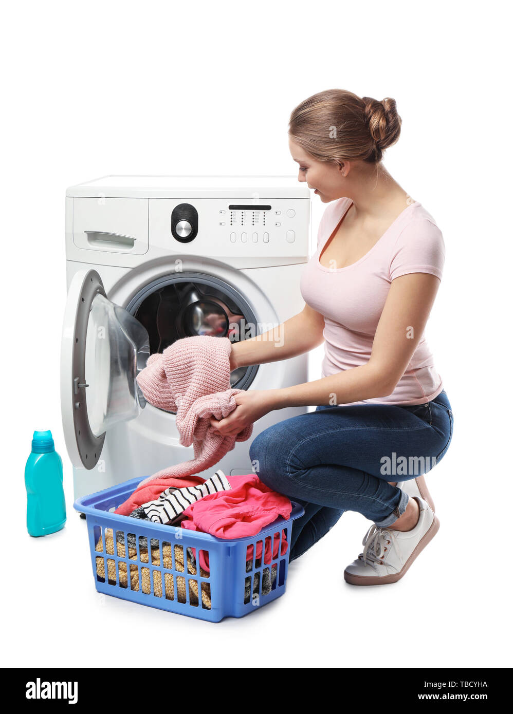 Woman doing housework Cut Out Stock Images & Pictures - Alamy