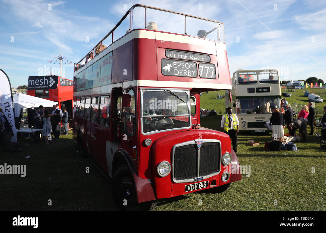 A general view of an open top bus during Ladies Day of the 2019 ...