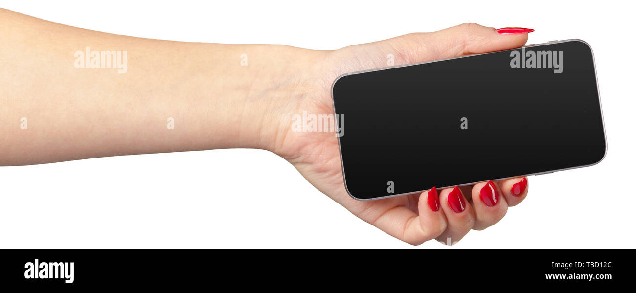 Smart Phone on Hand Isolated Stock Photo - Alamy
