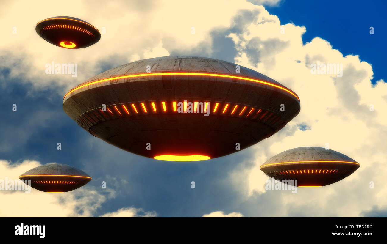 3d rendering. Futuristic unidentified flying object Stock Photo - Alamy