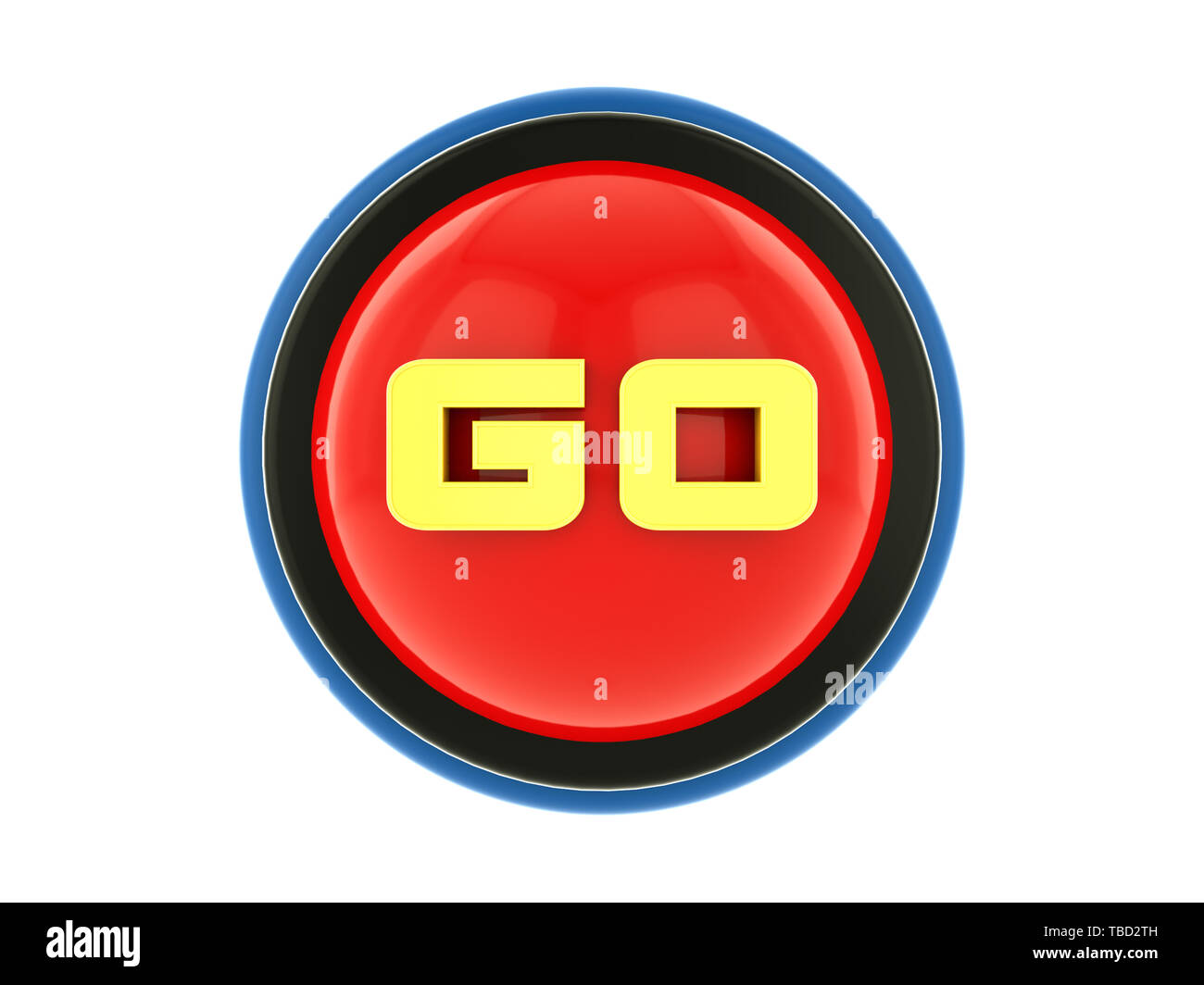 3d render. Go button icon Stock Photo - Alamy