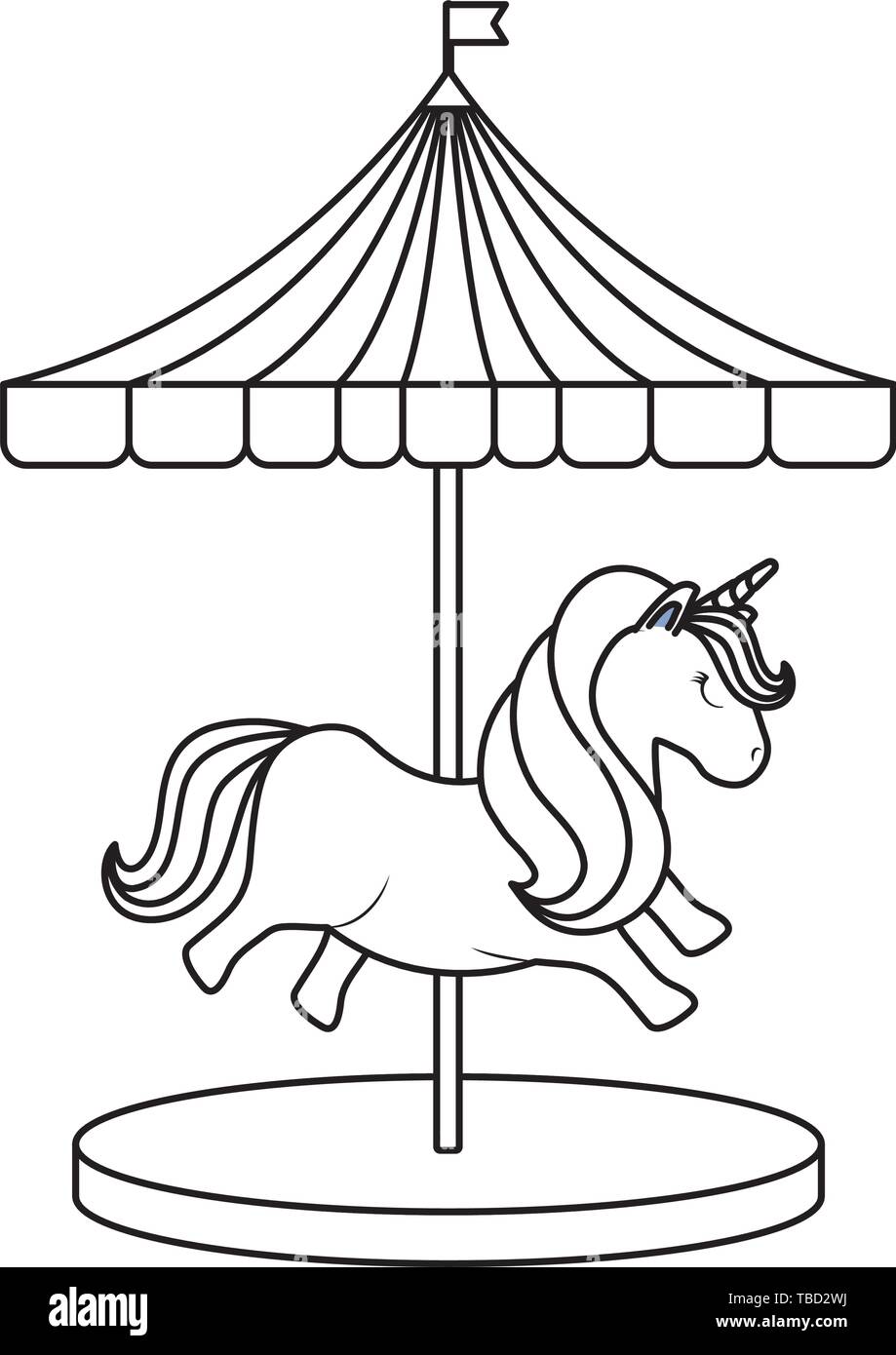 Cute Carousel Drawing