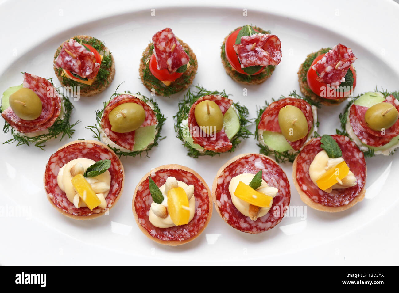 Top view canapes different hi-res stock photography and images - Alamy