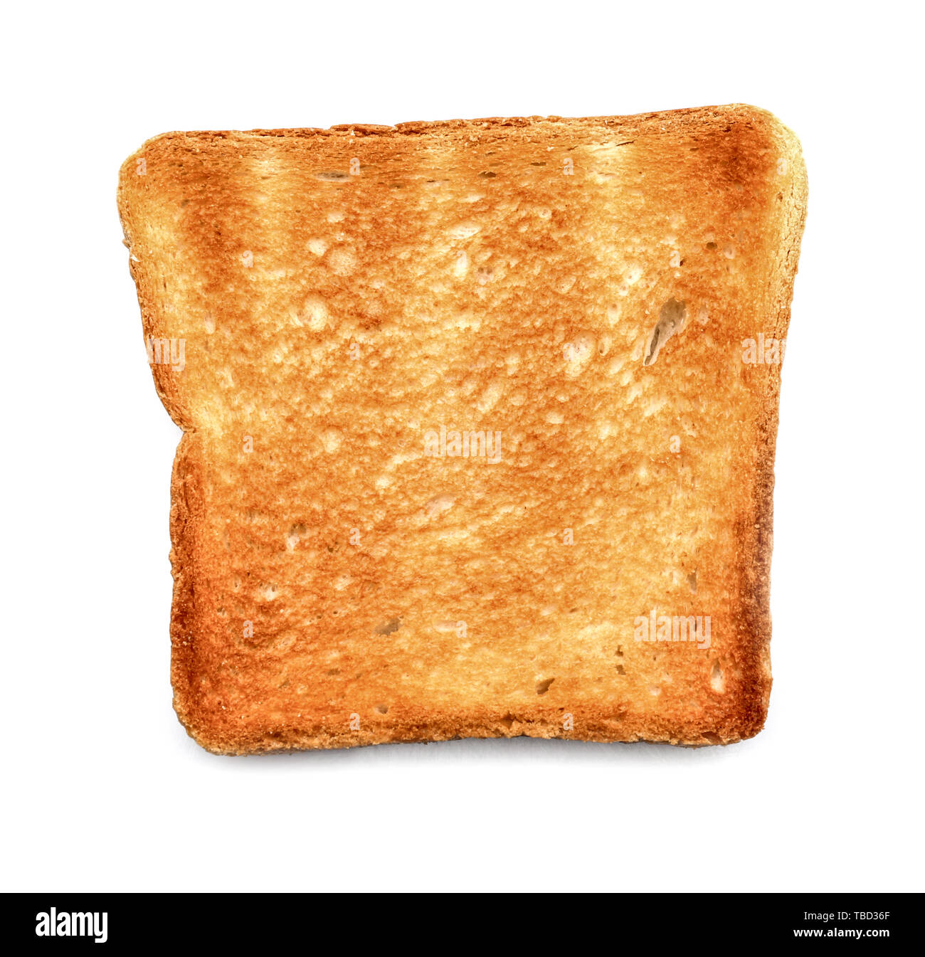 Slice of toasted bread on white background Stock Photo - Alamy