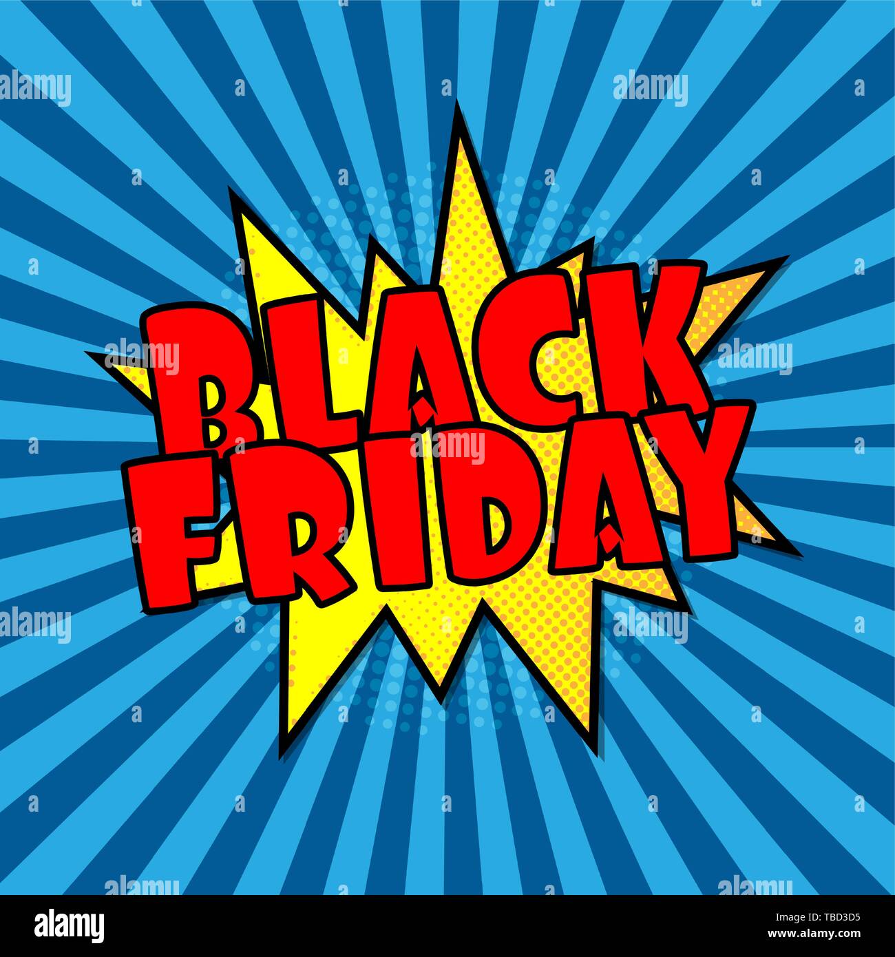 Black Friday Comic book cartoon style word web explosion Stock Vector ...