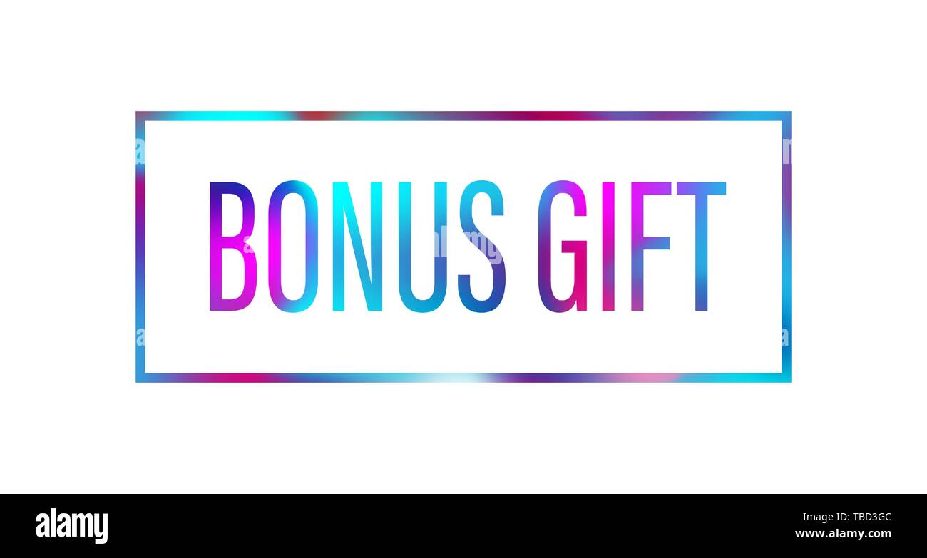 Bonus Gift Word Text with Rainbow Colors and Vibrant Design Vector ...