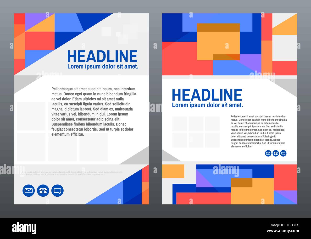 Business brochure design template. Color geometric mosaic. Abstract ...