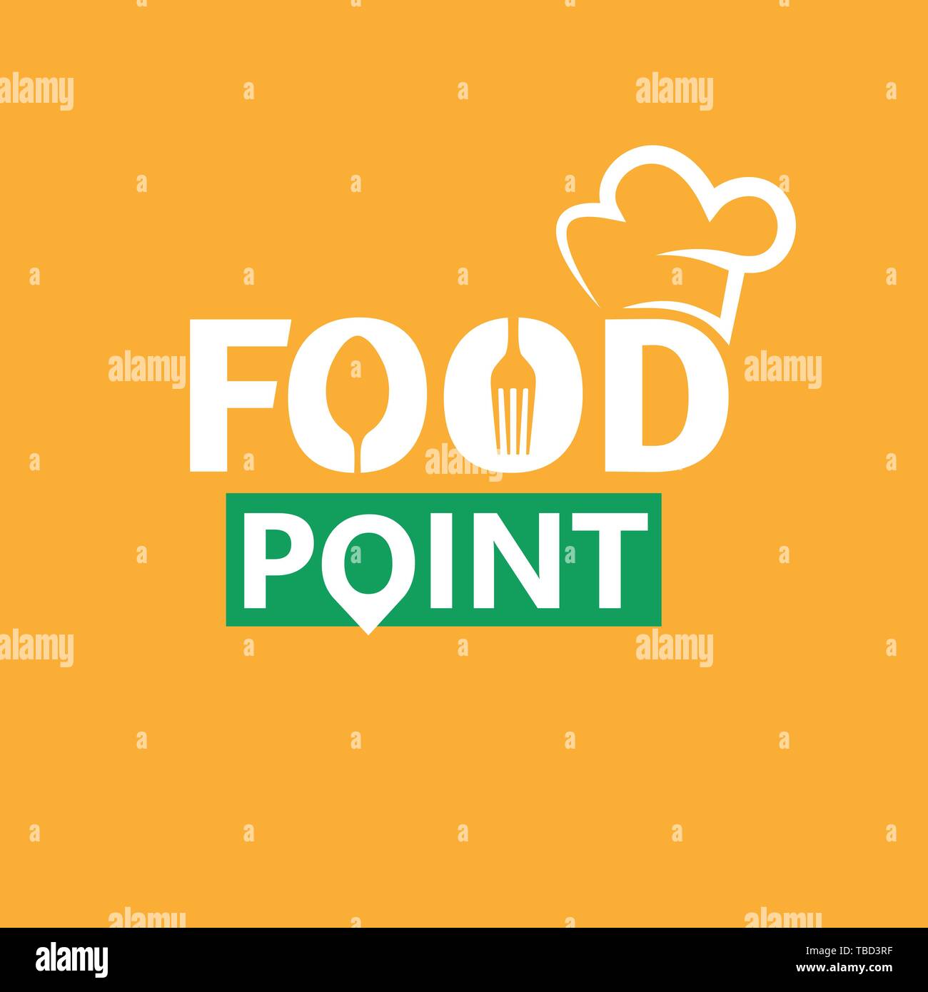 Food logo template. Design elements with spoon and fork. Minimalistic ...