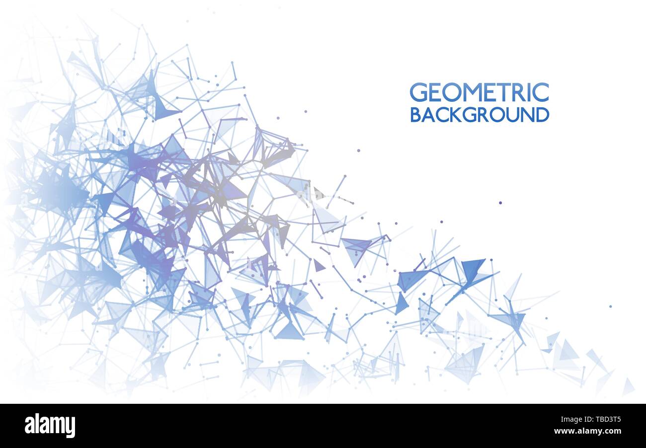 Geometric background concept. Abstract connections on white. Modern ...