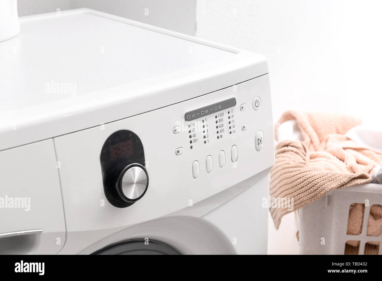 Modern washing machine, closeup Stock Photo - Alamy