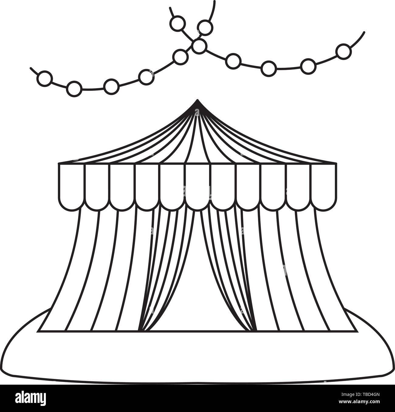 circus tent carnival with garlands hanging vector illustration design ...