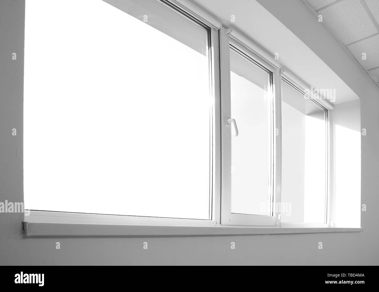 Big modern metal-plastic window Stock Photo - Alamy