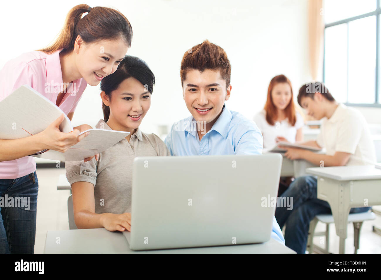 College students' study during class Stock Photo - Alamy