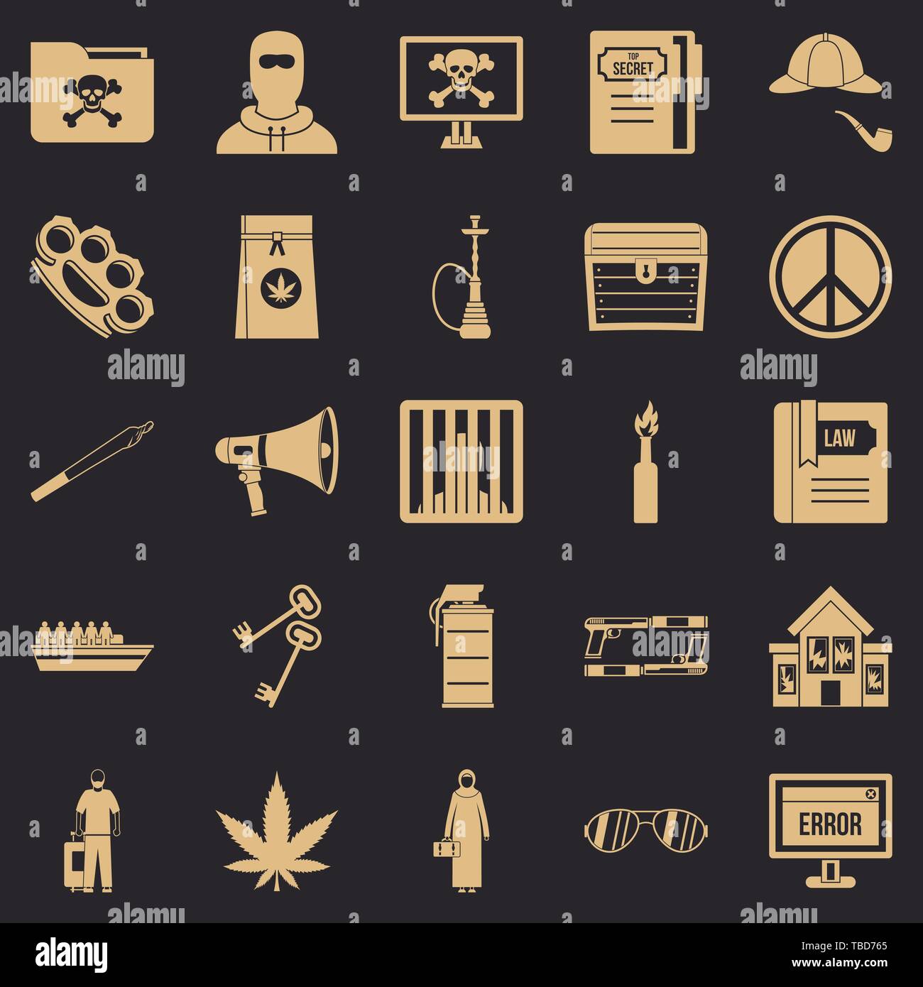 Wrongdoing icons set, simple style Stock Vector Image & Art - Alamy