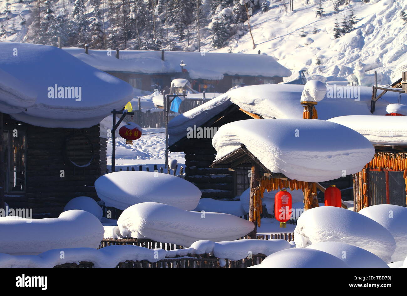 Scenic Area of Mudanjiang Snow Township, Heilongjiang Stock Photo - Alamy